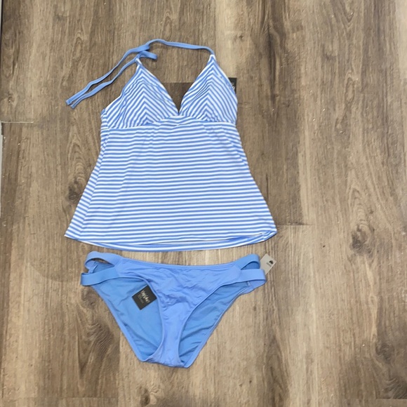 Mossimo Supply Co. | Swim | Nwt Mossimo Tankini Snow Cap Blue And White ...